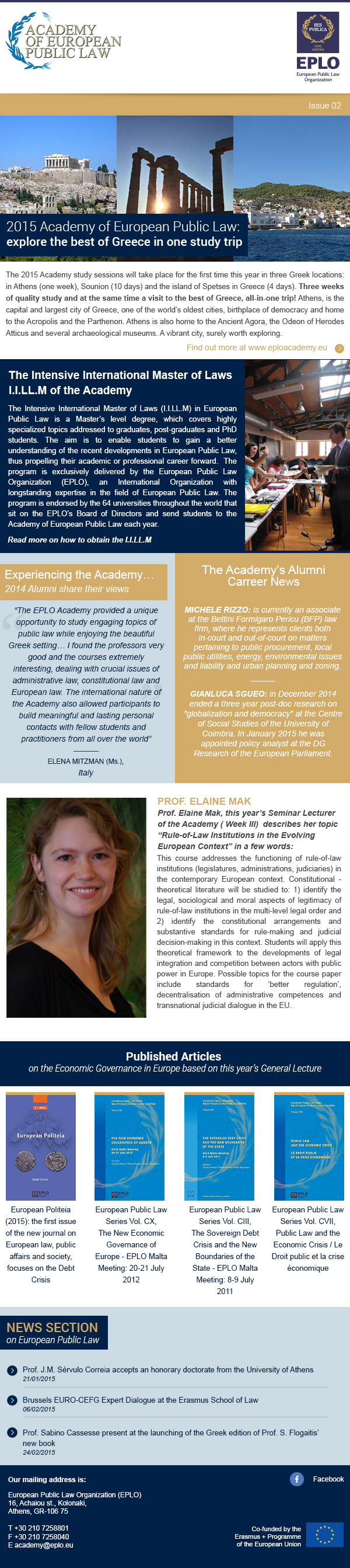 EPLO Academy Newsletter - March 2015 - Academy of European Public Law